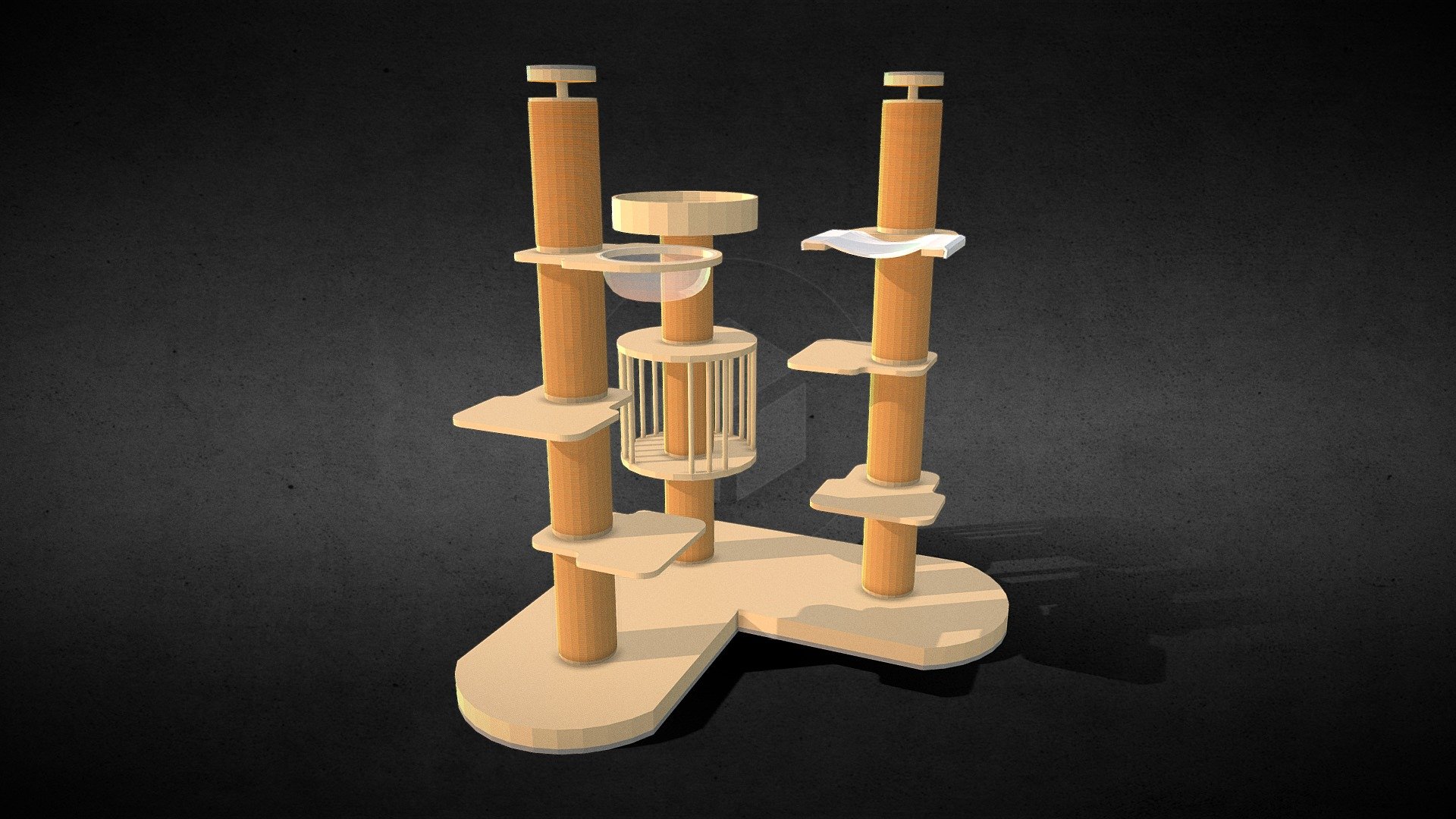 Corner cat climber - 猫爬立柱 - Download Free 3D model by MrdT (@mrdt.club ...