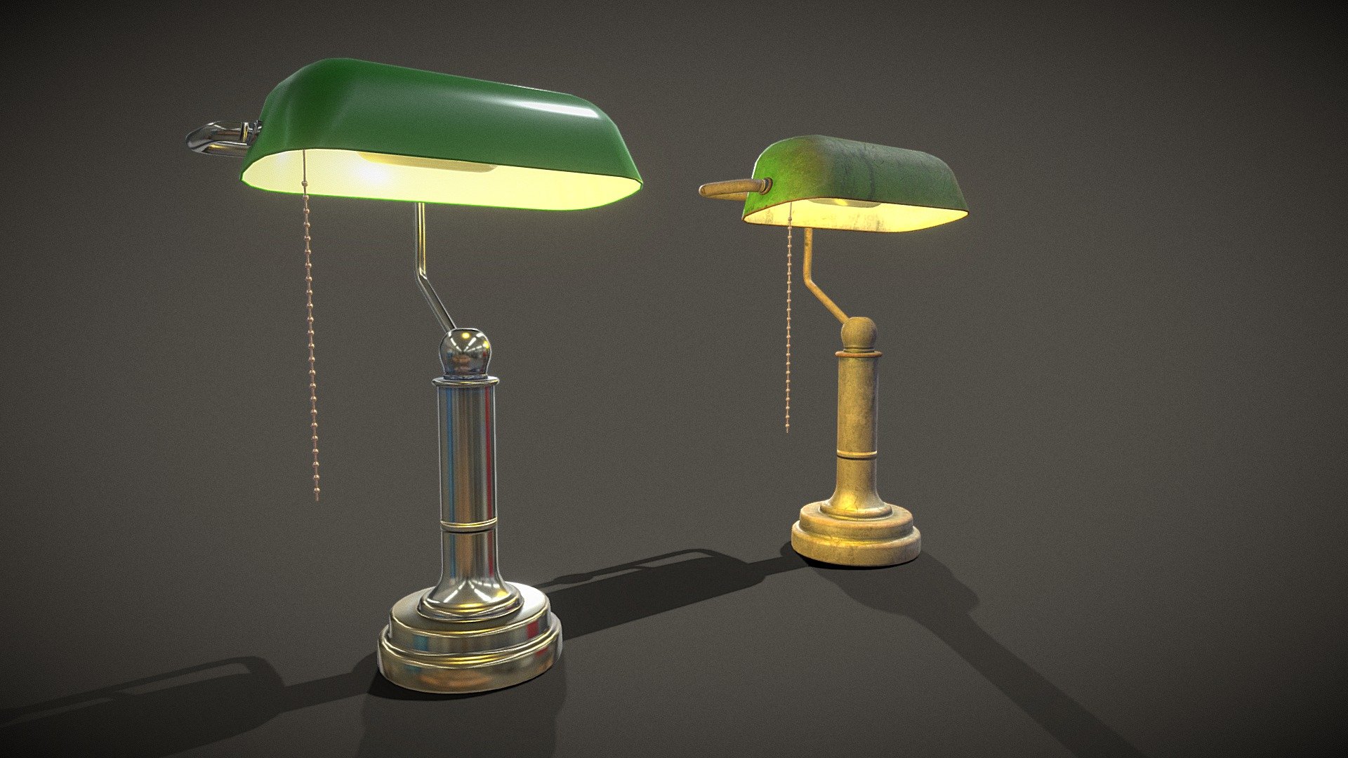 Banker / Library lamp pair - Buy Royalty Free 3D model by Sousinho ...