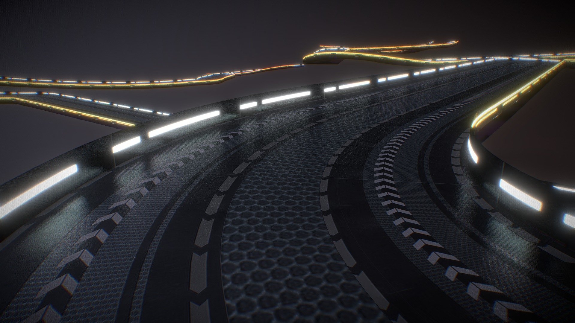 CyberRoad, Racing track, Arcade kart game asset - Buy Royalty Free 3D ...