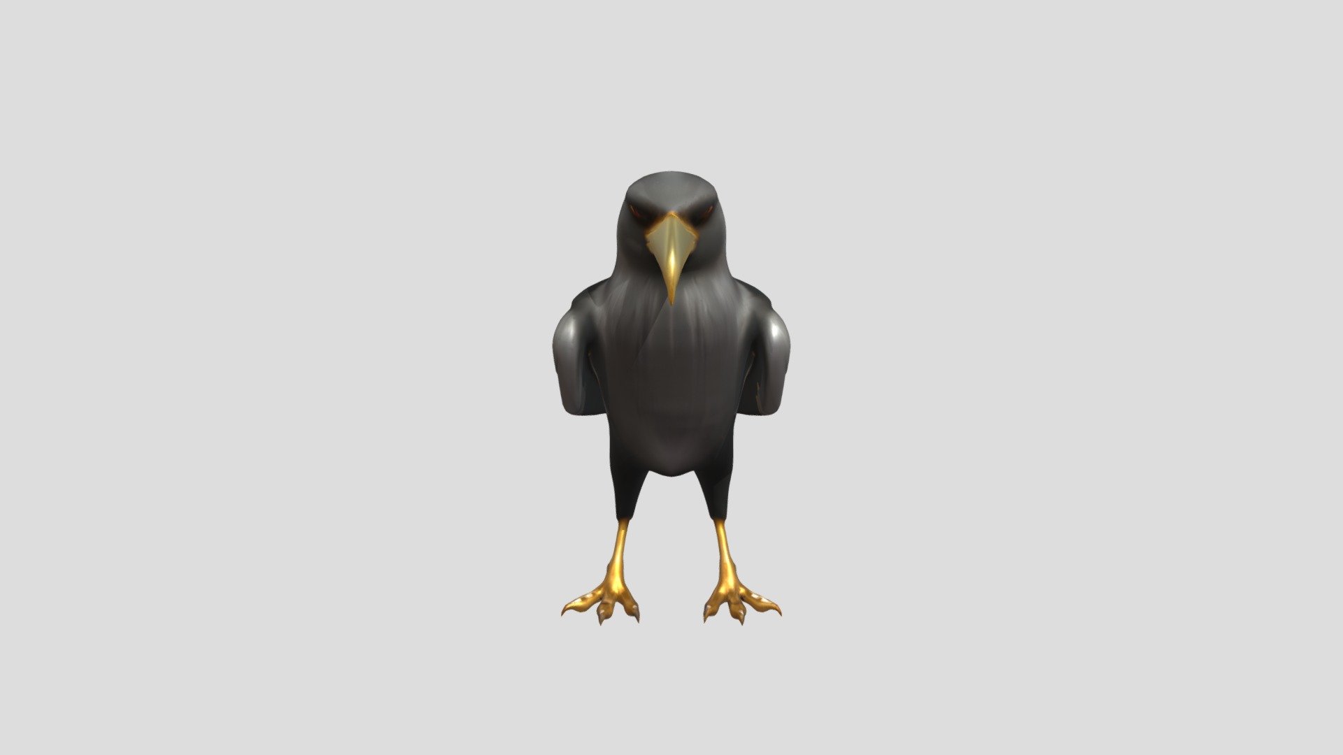Realistic standing crowbird with yellow beak - 3D model by CodeX001 [734de44] - Sketchfab