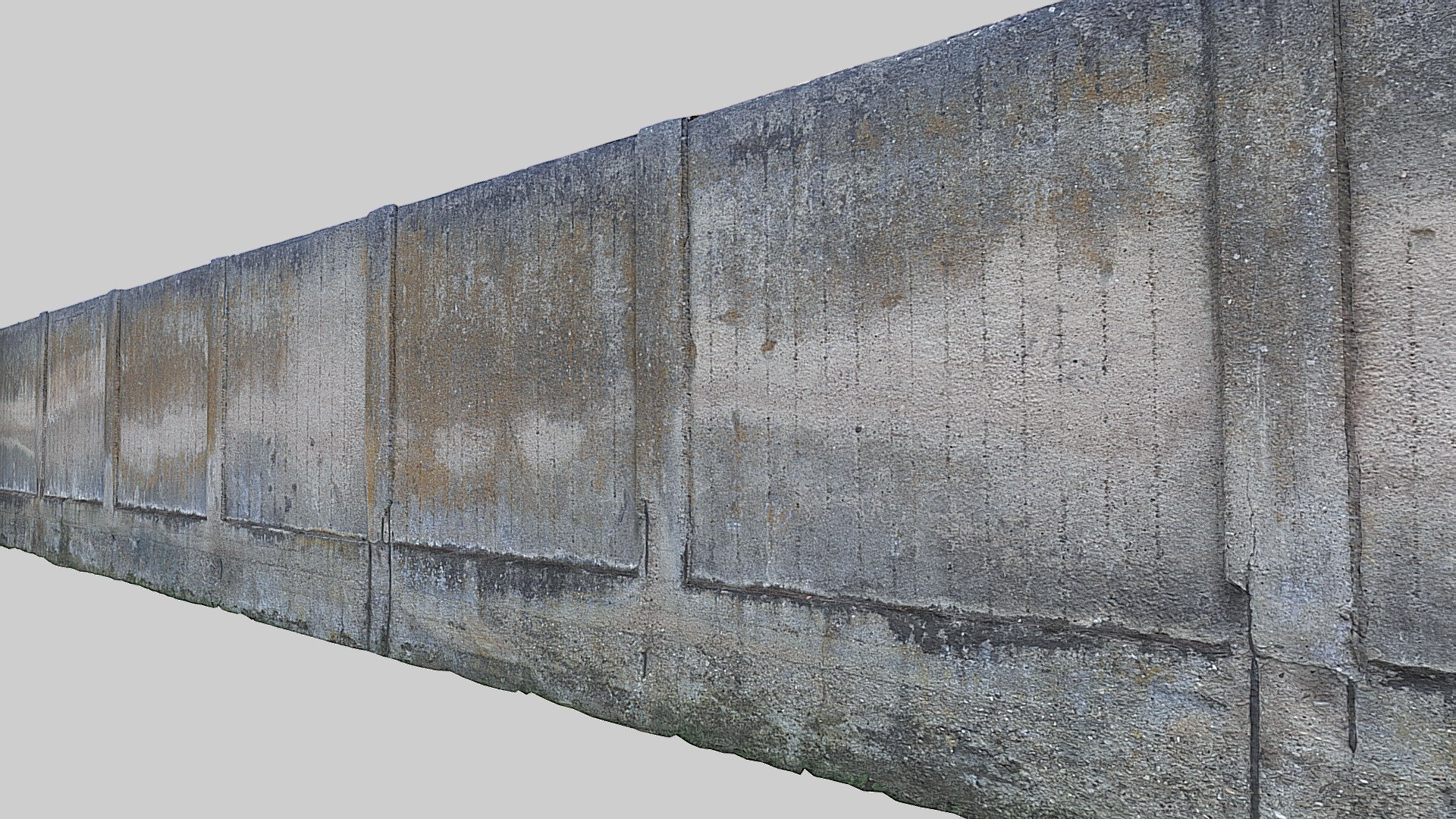 Long dirty reinforced concrete fence - Download Free 3D model by Оrрндп ...
