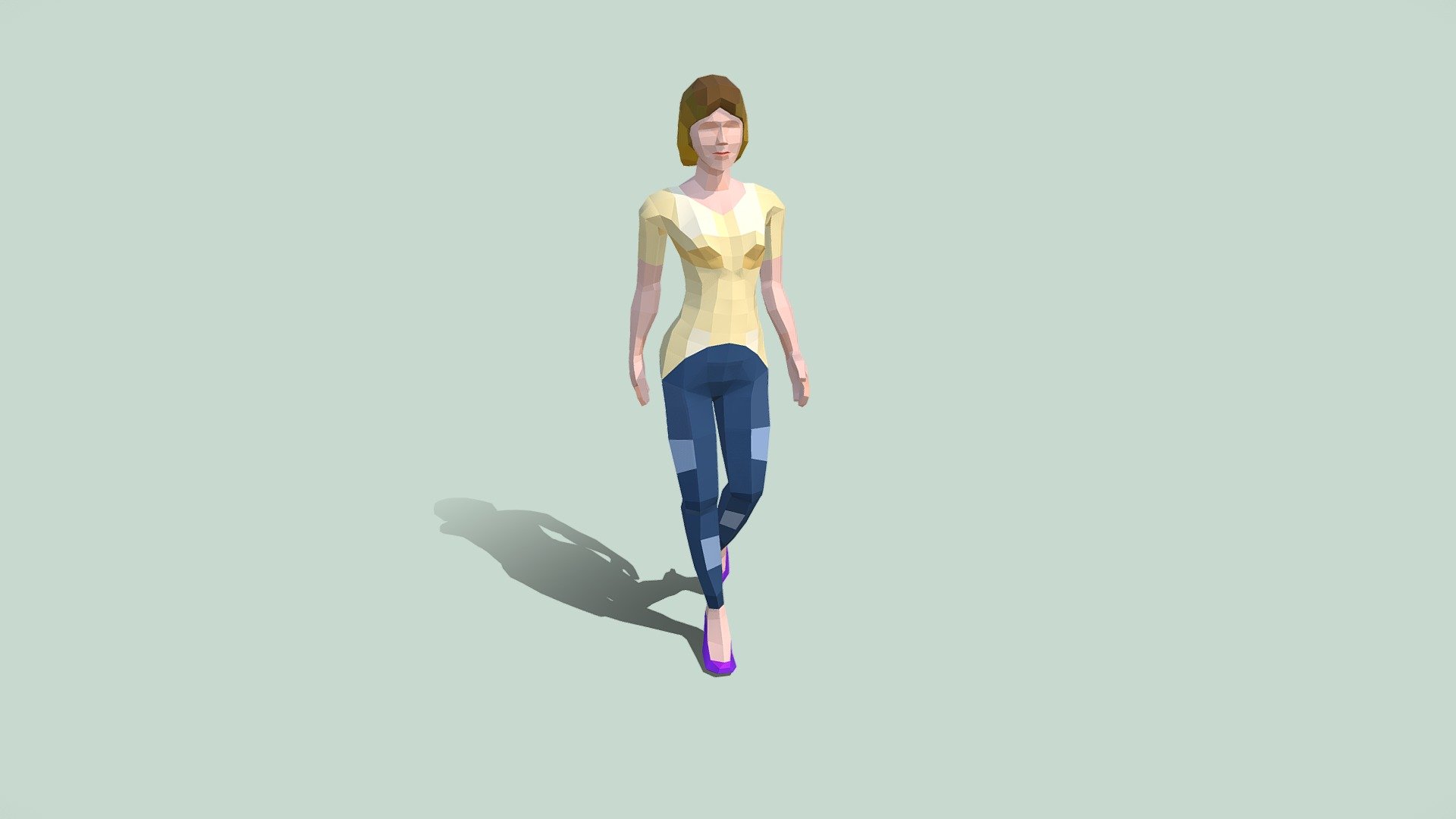 Basic Walk Free Animation (30 frames loop) - Download Free 3D model by ...