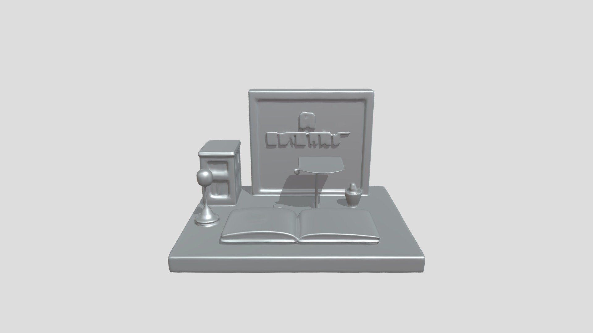 Miniature office desk setup - 3D model by kh83moh [73570c2] - Sketchfab