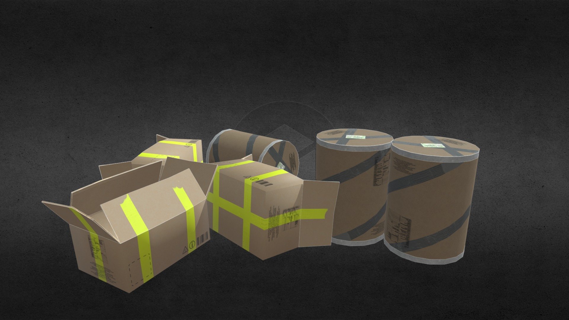 Tubes and cardboxes - Download Free 3D model by ittoKubashi7 [735e2db ...