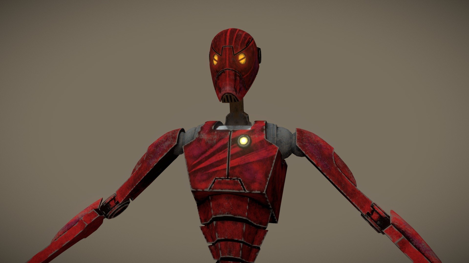 BX Commando Droid (Red) | Bad Batch fanart | Rig - 3D model by Eddie ...