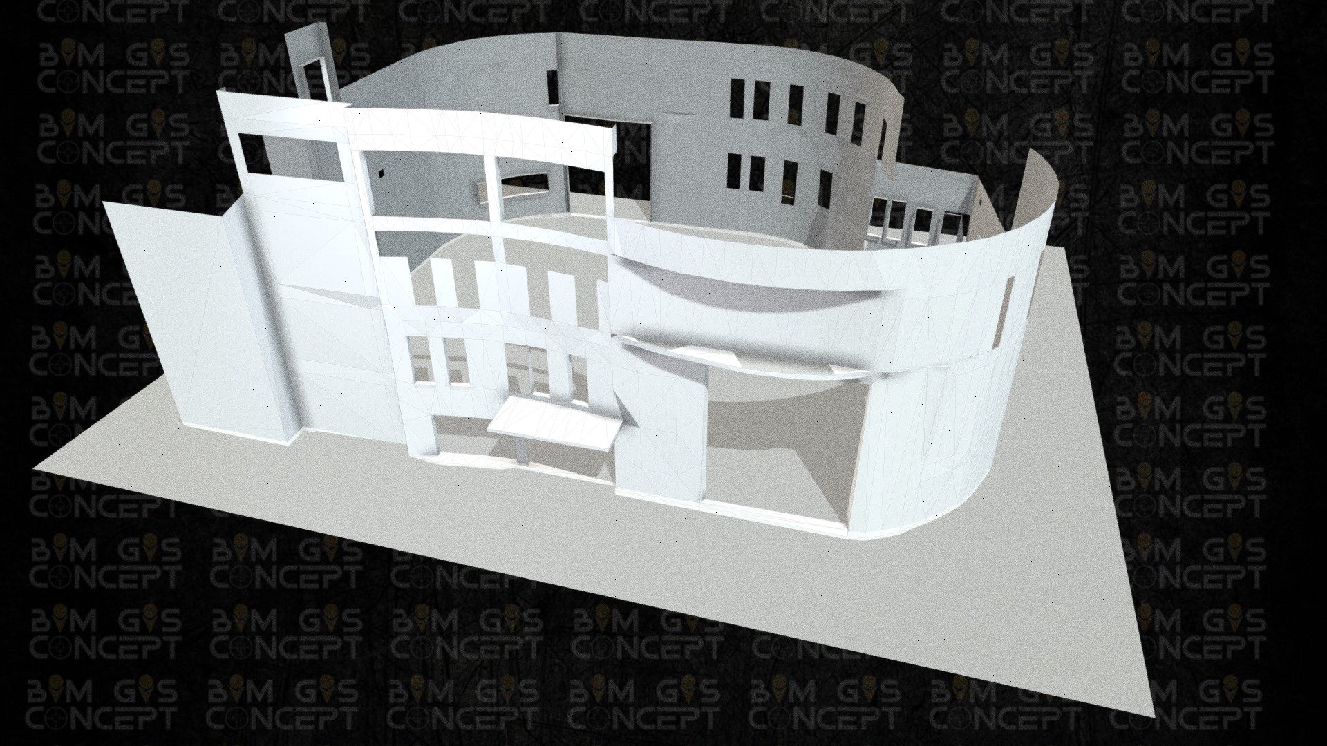 3D modeled building - 3D model by BIM GIS Concept (@bimgisconcept ...