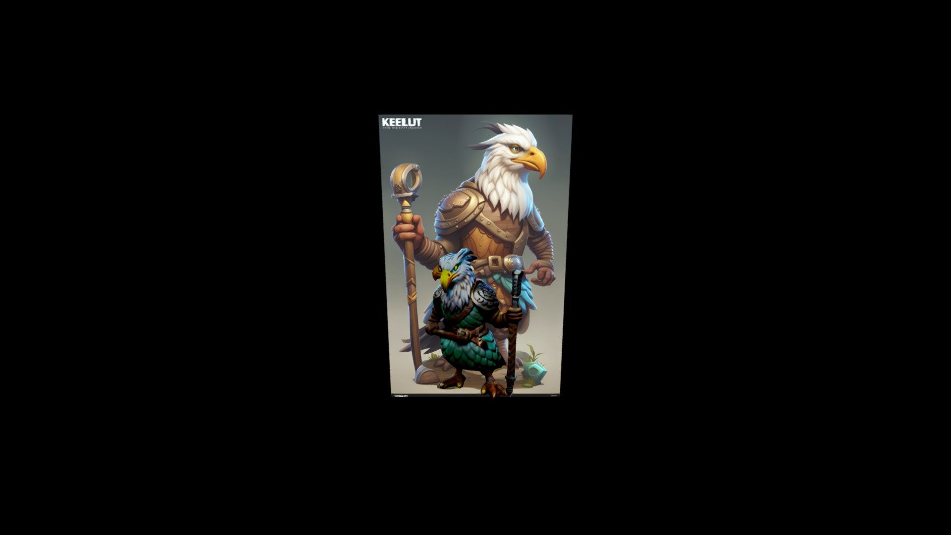 bird holding a staff This image depicts a cartoo - Download Free 3D ...