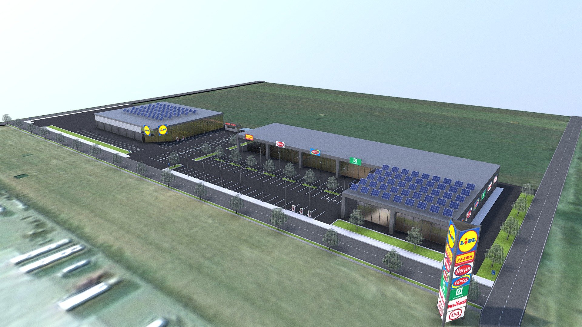 Randare centru comercial Lidl - 3D model by Patrudoizero Design ...
