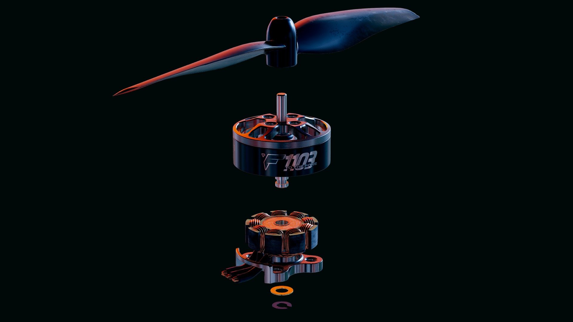 1103 Brushless Motor + 65mm Propeller - Buy Royalty Free 3D model by ...