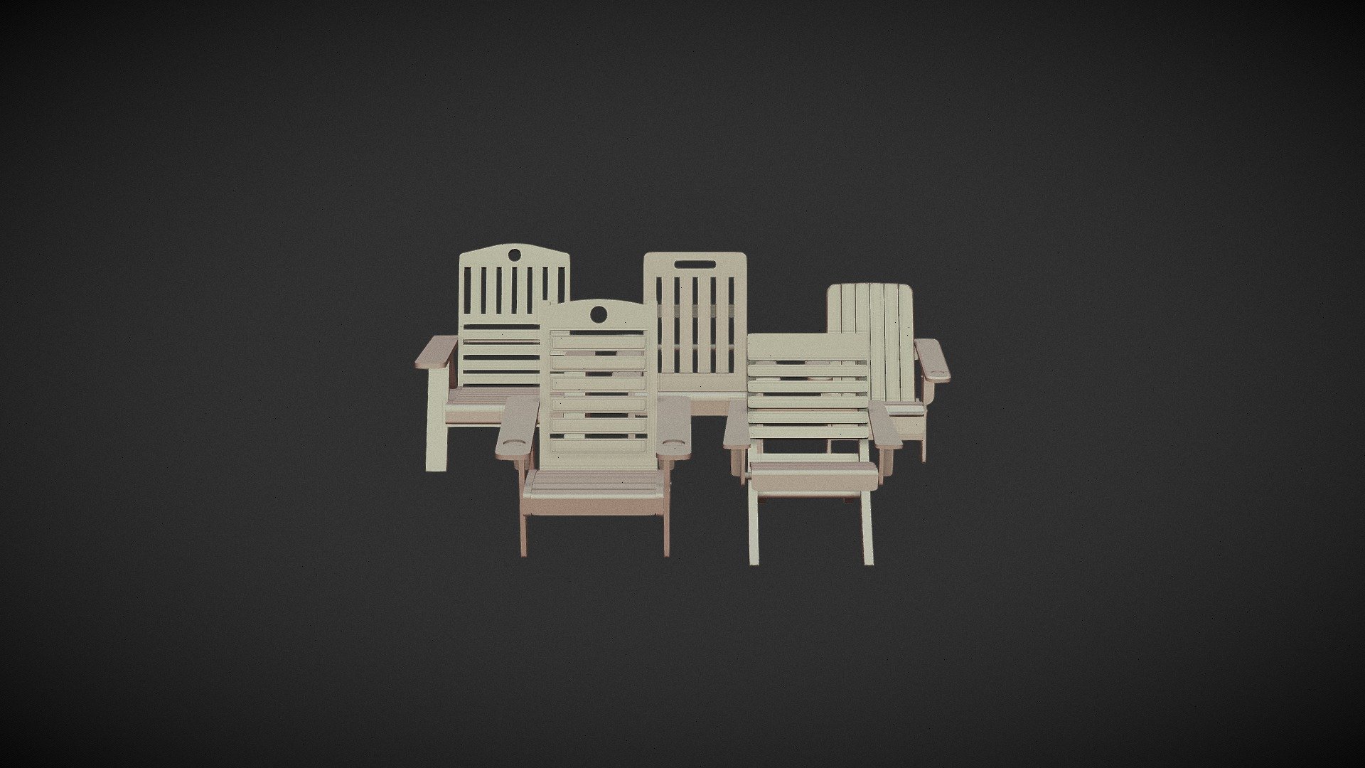 ADIRONDACK CHAIR COLLECTION - 3D model by novoadi [73851db] - Sketchfab