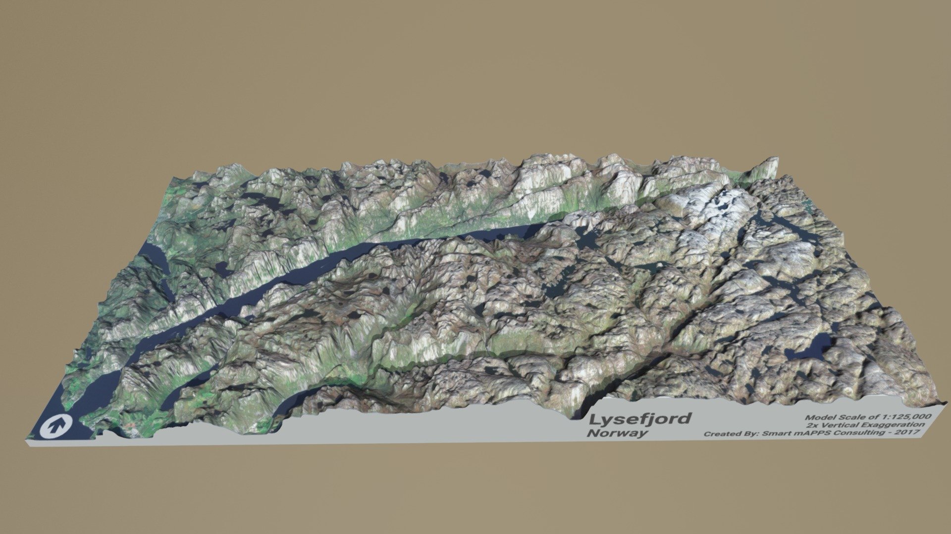 Lysefjorden / Lysefjord, Norway Satellite Map - 3D model by smartmAPPS ...