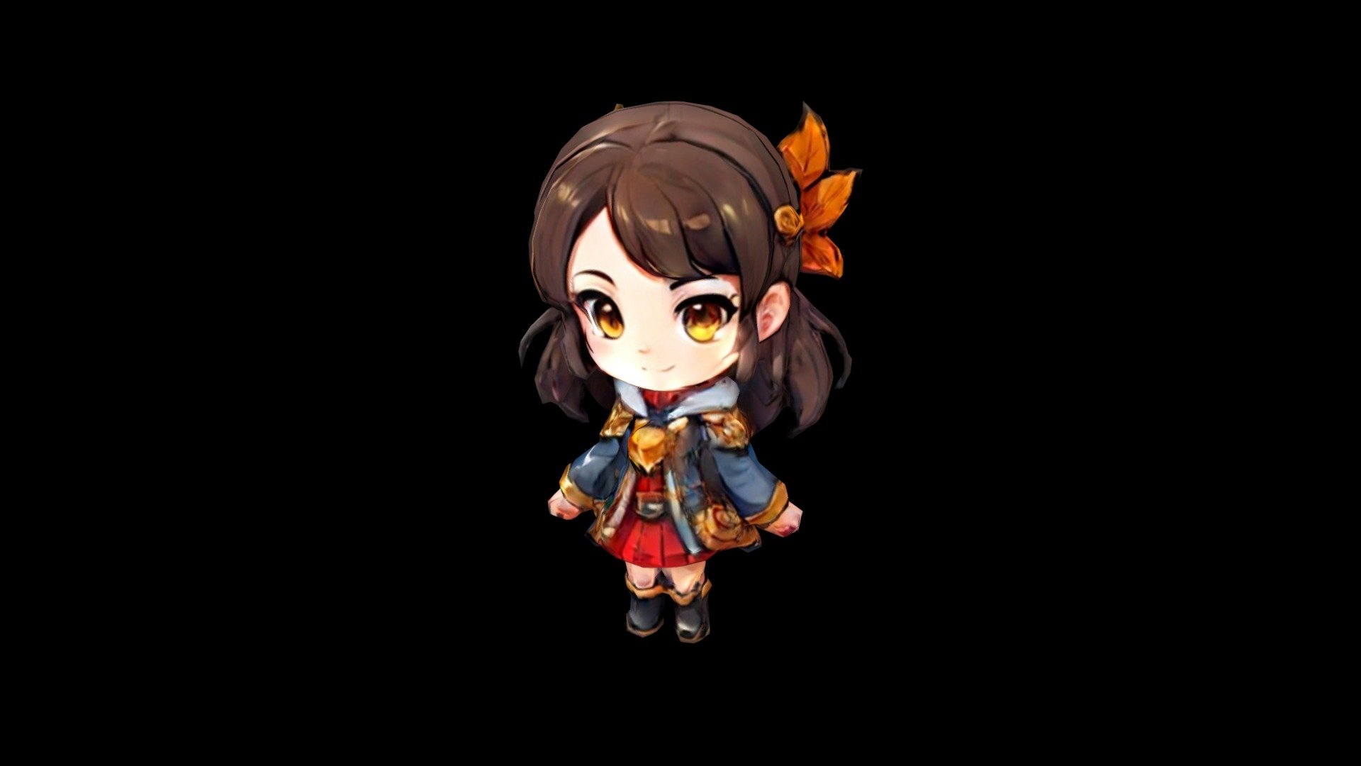 A sticker featuring a chibi style anime girl wit - Download Free 3D ...