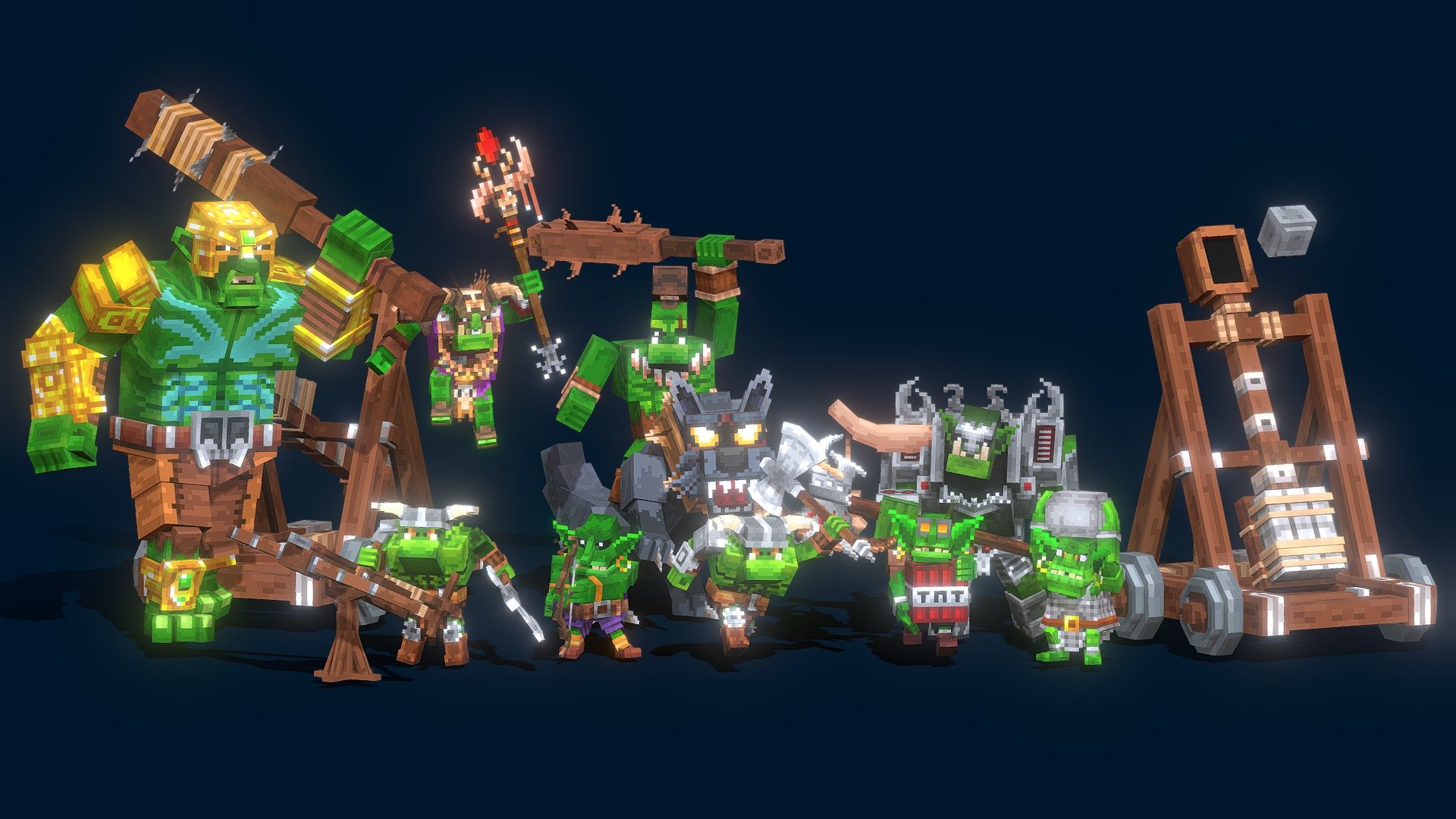 Orcs War Minecraft - 3D model by cazfps [7394d00] - Sketchfab