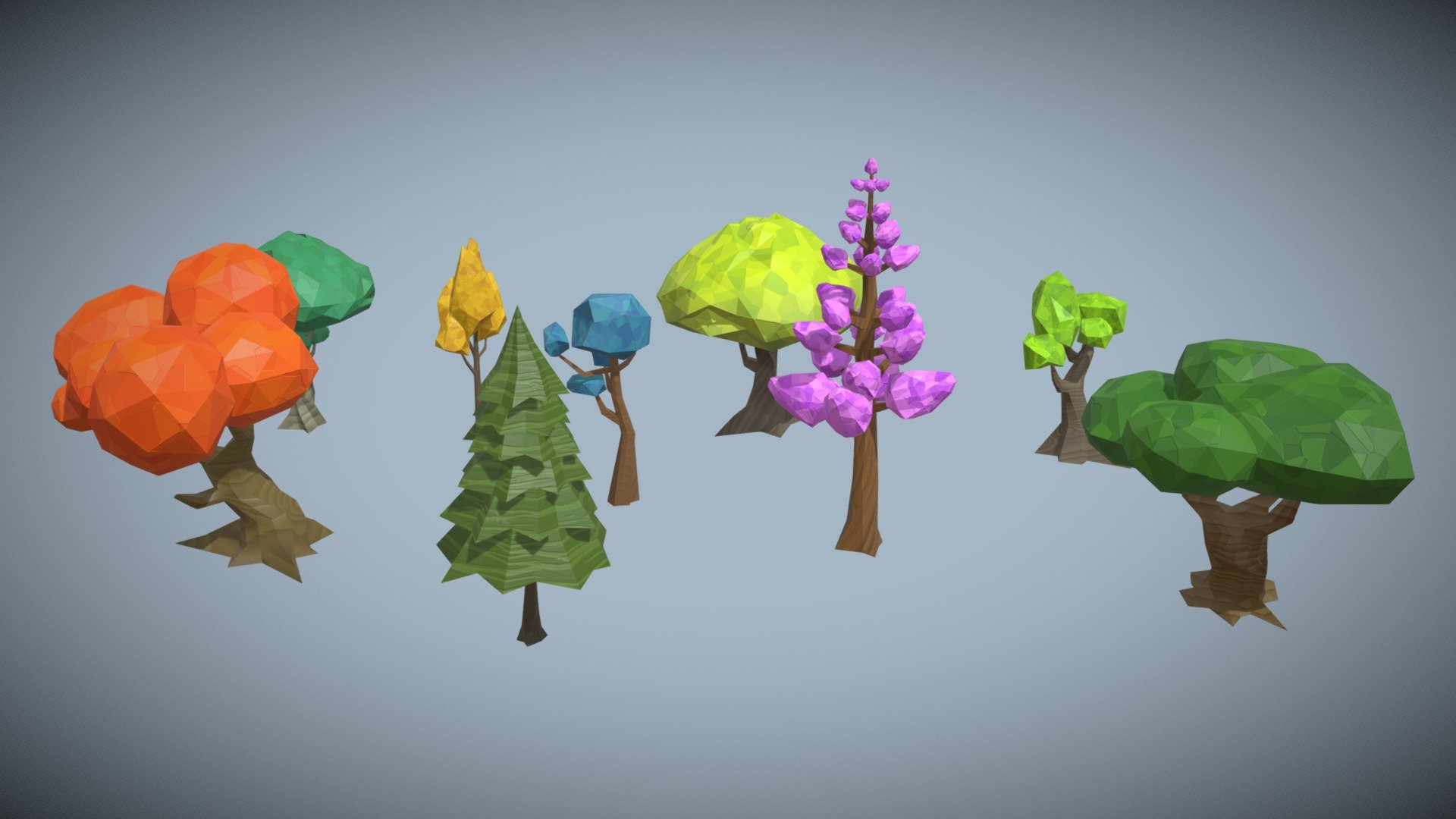 Low Poly Cartoon Trees - Buy Royalty Free 3D model by Ruy Rios ...