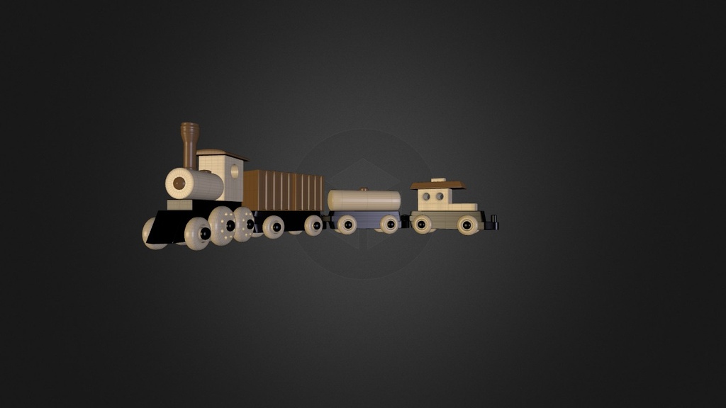 Wooden toy train - 3D model by TrueCryer [73bcfab] - Sketchfab