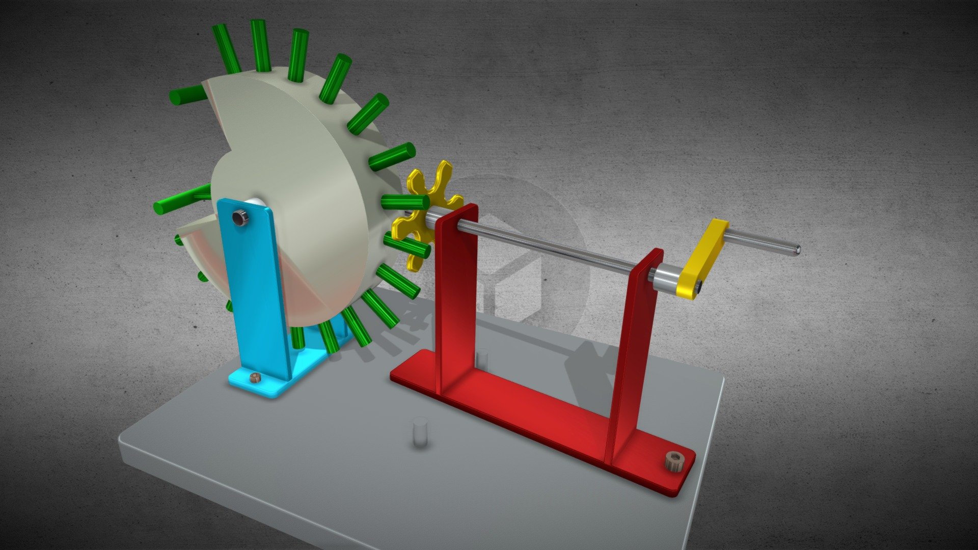 Reciprocating Wheel and Pins Mechanism - Download Free 3D model by ...