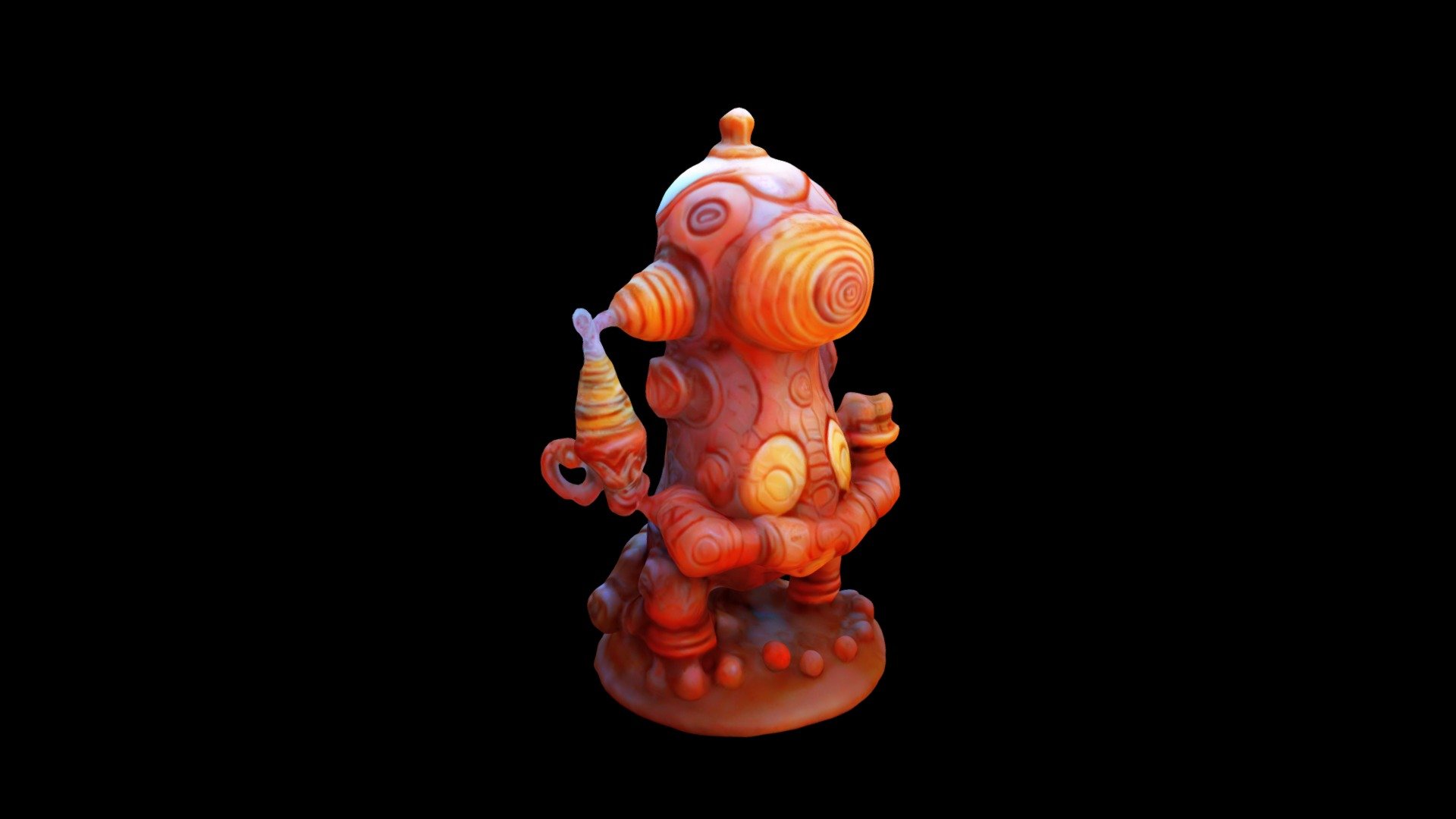 a brown robot holding a blue and purple light sa - Download Free 3D ...