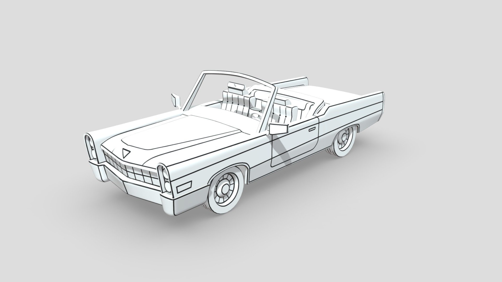 Classic Convertible - Line Art - 3D model by BrentNoll [73dcfc0 ...