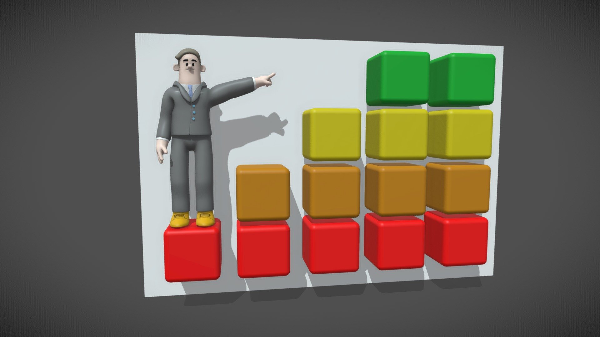 Animated Cartoon Character Points at Graph - 3D model by LasquetiSpice ...