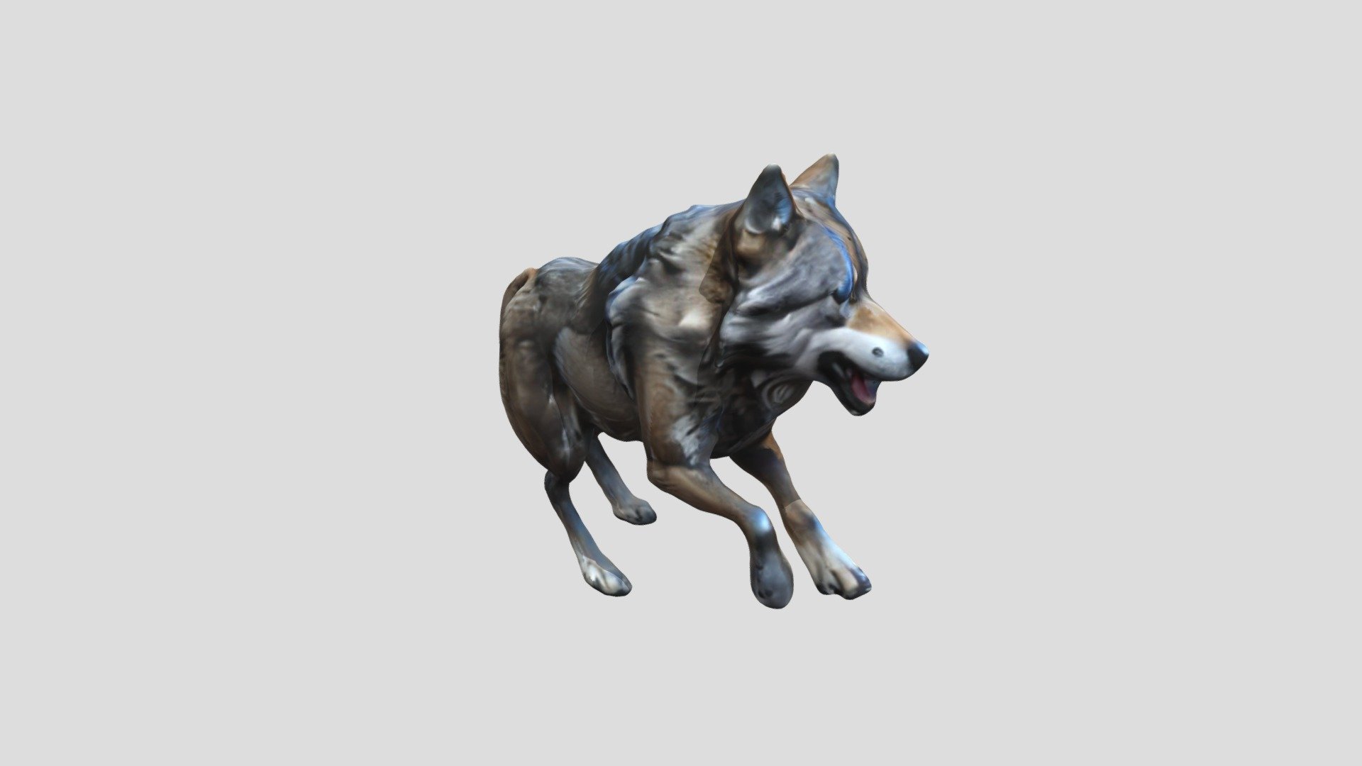 Big_gray_wolf_running_cartoon_style - 3D model by Pich (@pikupila ...