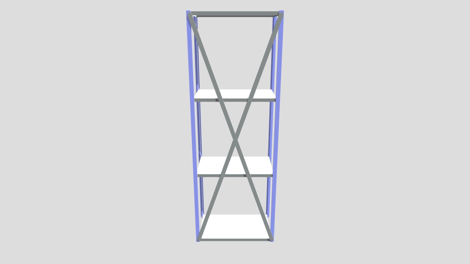 3m tall metal Linkpak racking with 4 shelves - Download Free 3D model ...