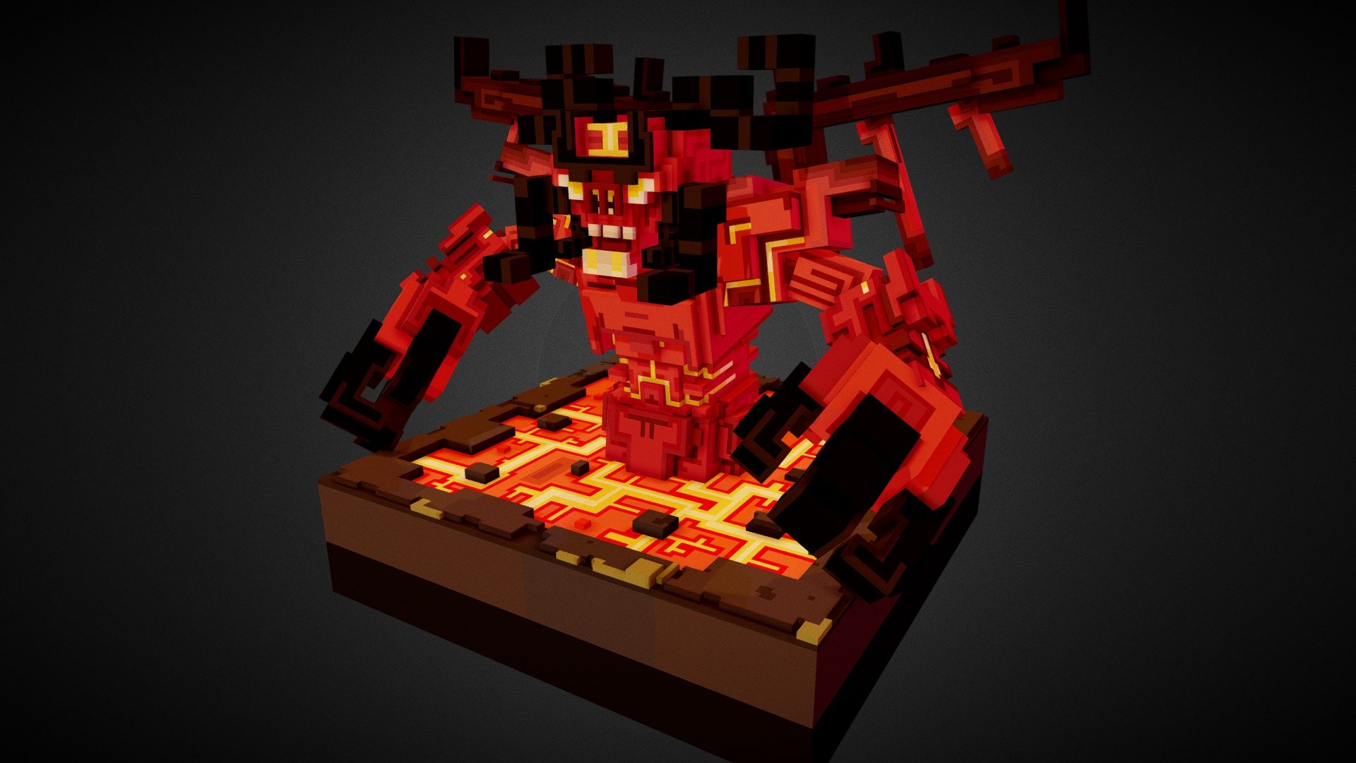 Voxel Demon King - 3D model by Voxels (@ZachSoares) [73eb9de] - Sketchfab