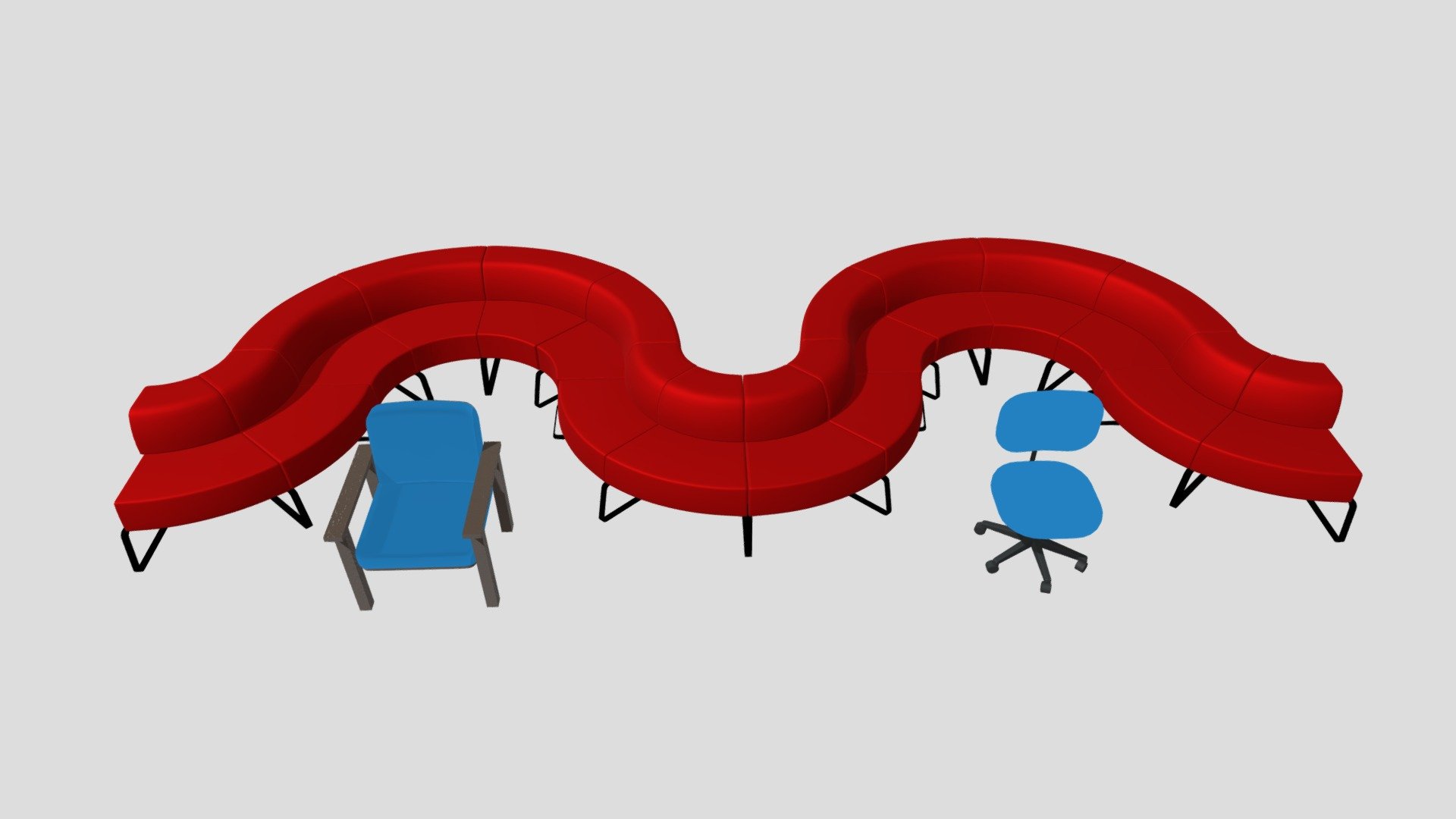 poppy playtime 1 chair and chair curved - Download Free 3D model by ...