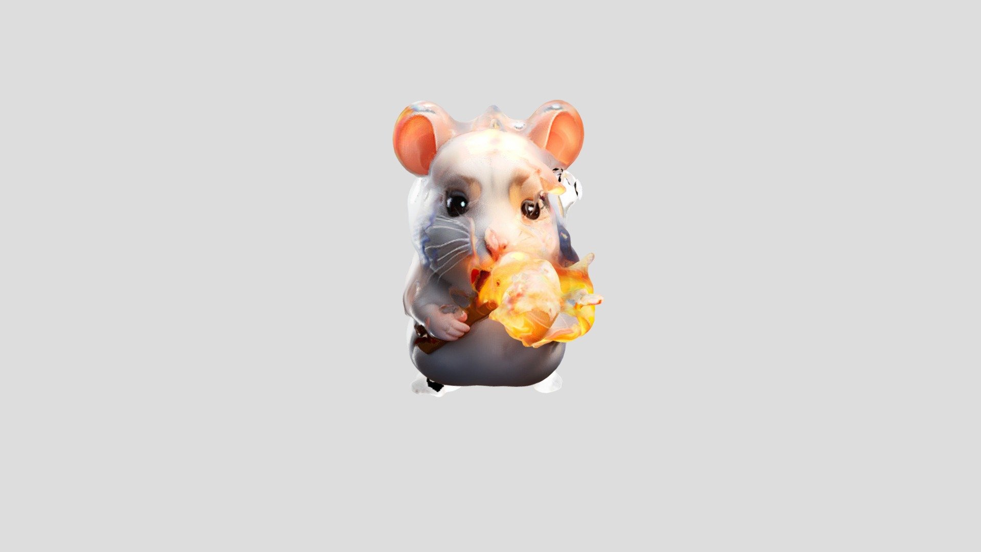 Funny white mouse holding a stick with fire on - Download Free 3D model ...