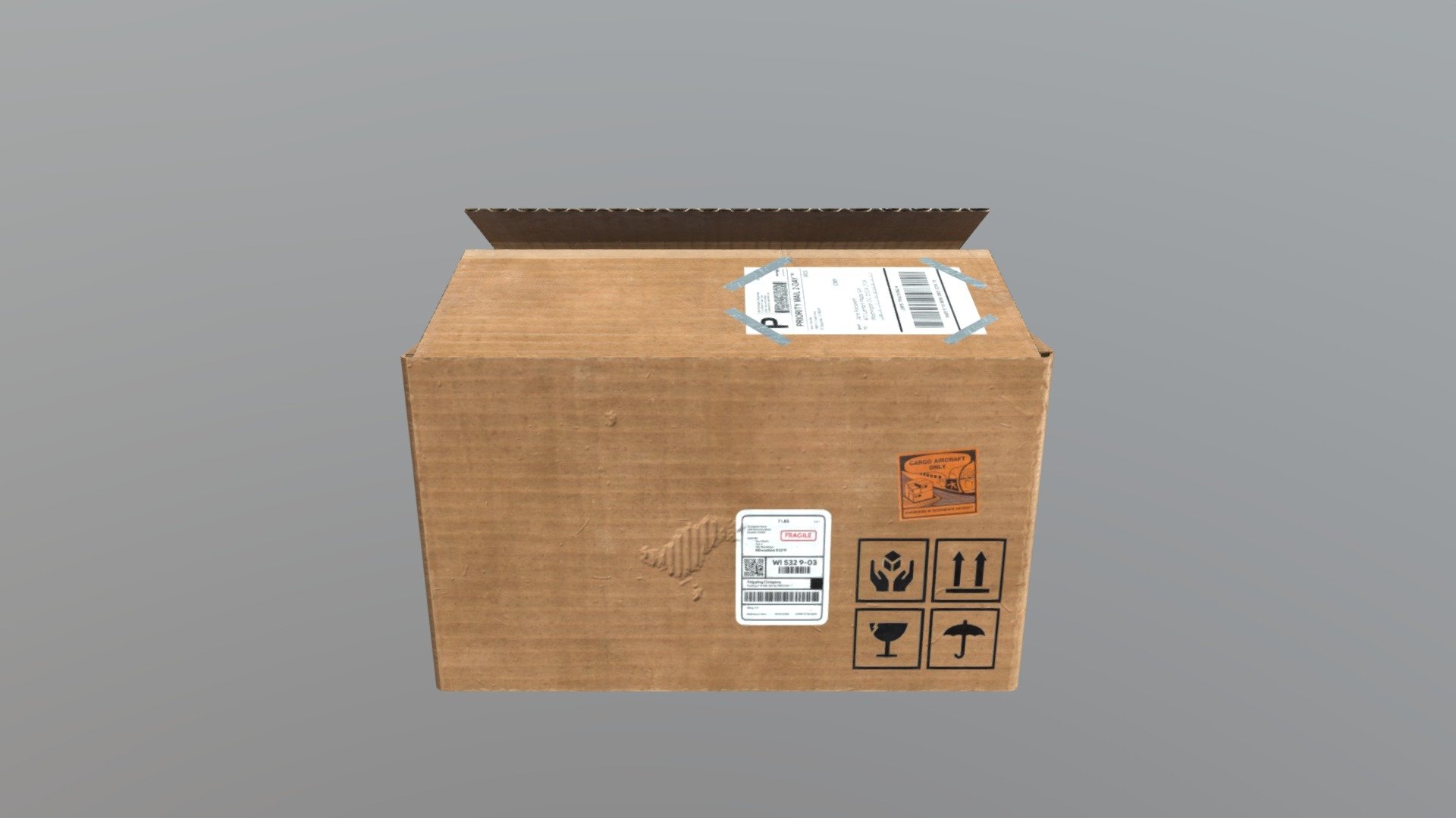 Cardboard Box - 3D model by berkinozbatir [73fa2ec] - Sketchfab