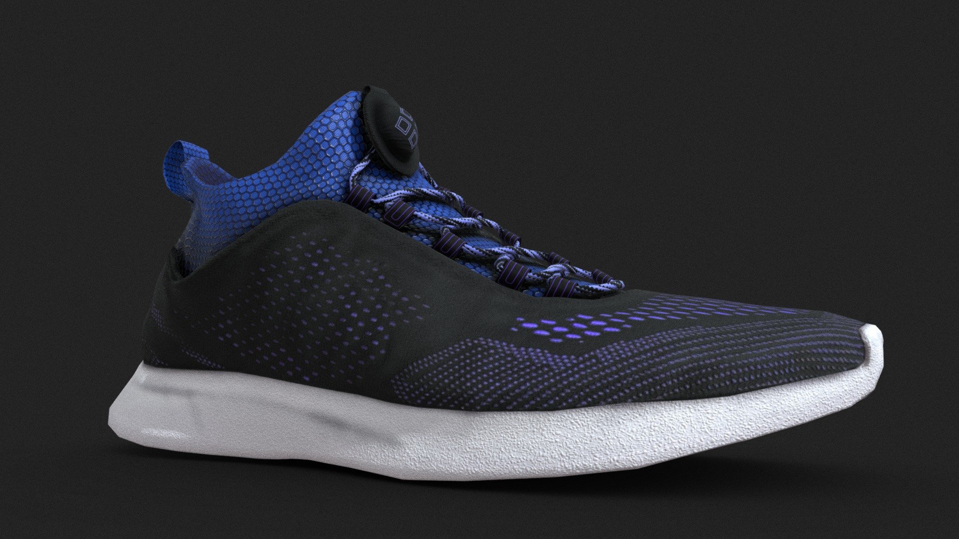 Blue sneakers with laces in modern style - Buy Royalty Free 3D model by ...