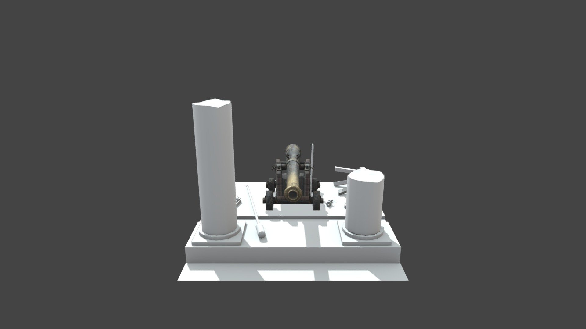Cannon with Environment High-Poly Bake - Download Free 3D model by ...