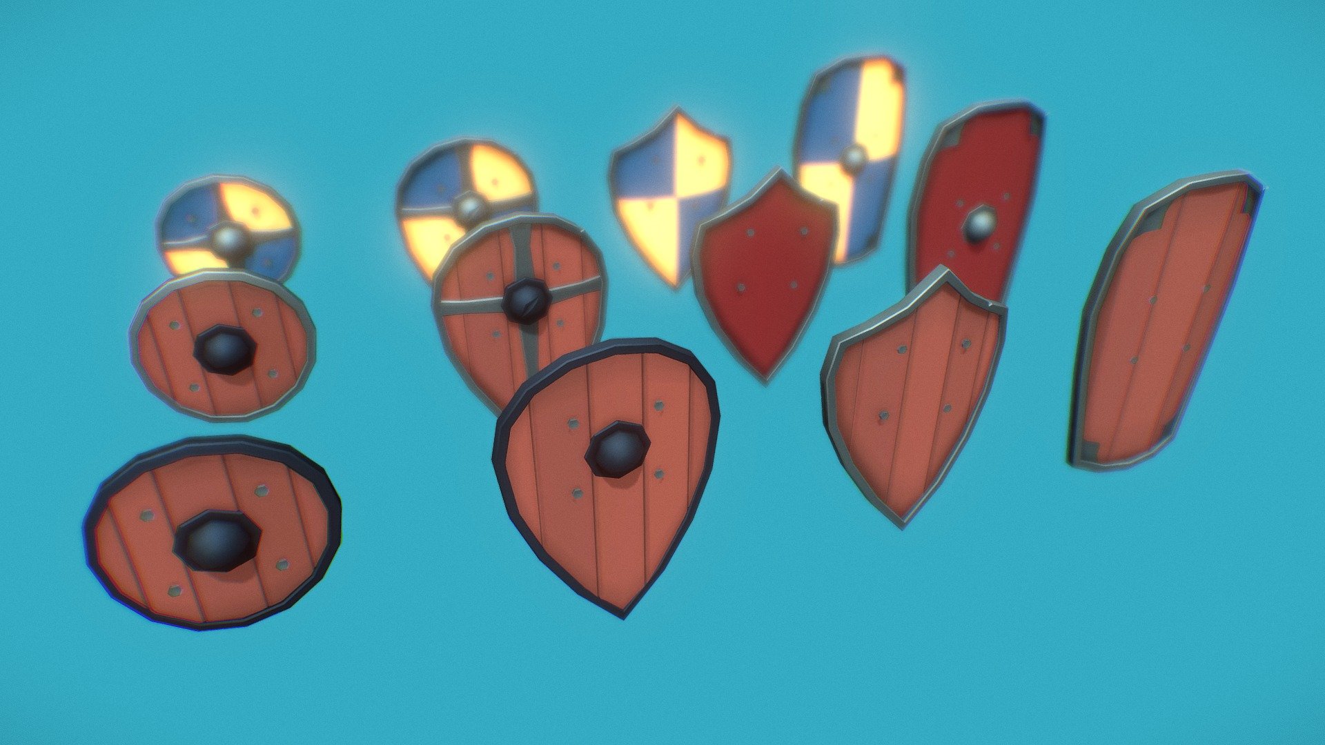 Stylised Props: Knight Shields - 3D model by Brynn (@Brynnnnn) [7407359 ...