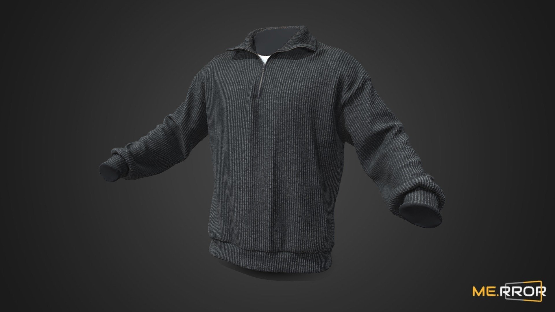 Grey Half Zip Sweatshirt - Buy Royalty Free 3D model by ME.RROR Studio ...