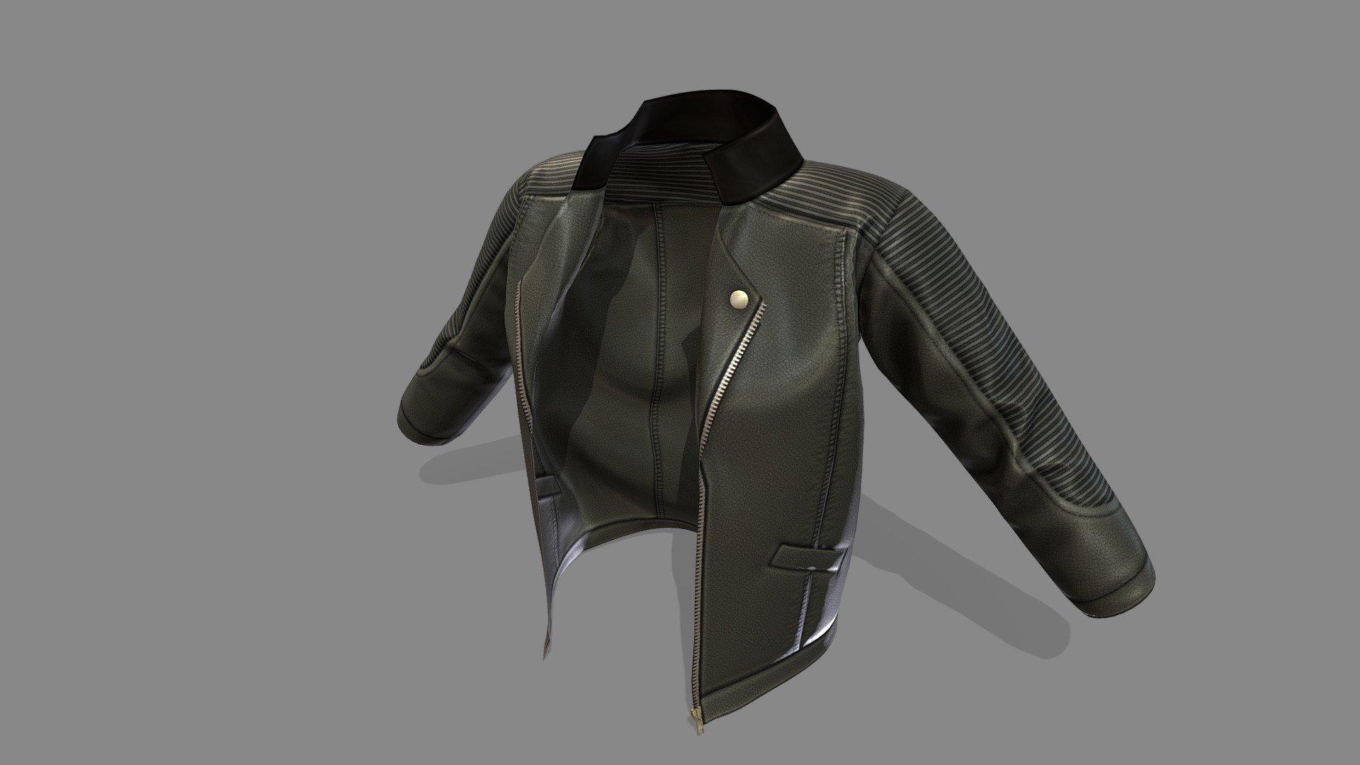Stylish Open Front Female Fashion Leather Jacket - Buy Royalty Free 3D ...