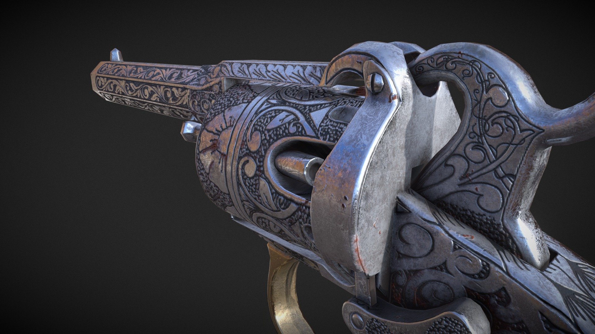 Revolver hand crafted - 3D model by ilinart1 [7417c6f] - Sketchfab