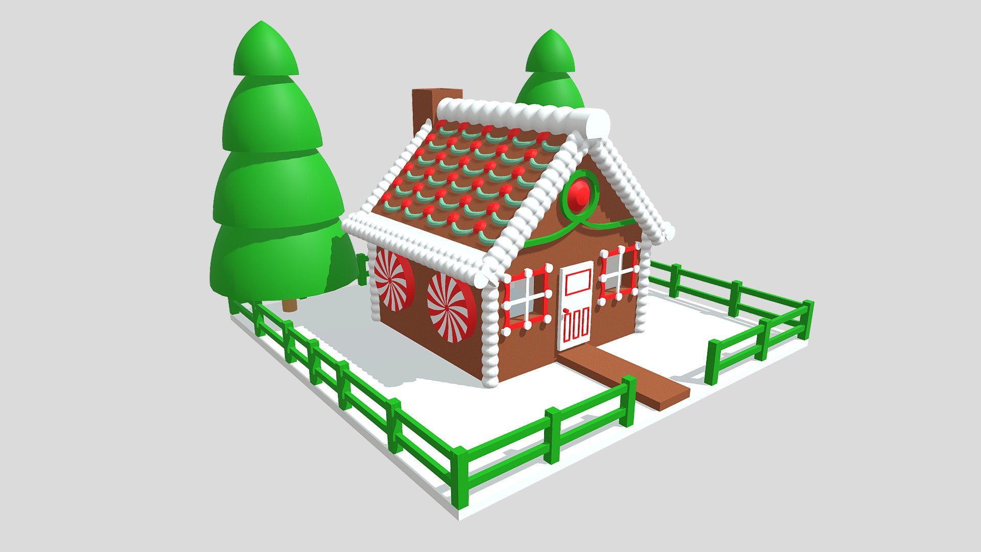Gingerbread House - Download Free 3D model by martyn169 [741b485 ...