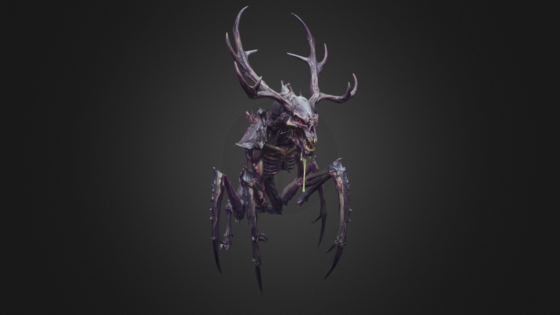 Dark Evil Antlered Bone Insect Beast - Download Free 3D model by ...