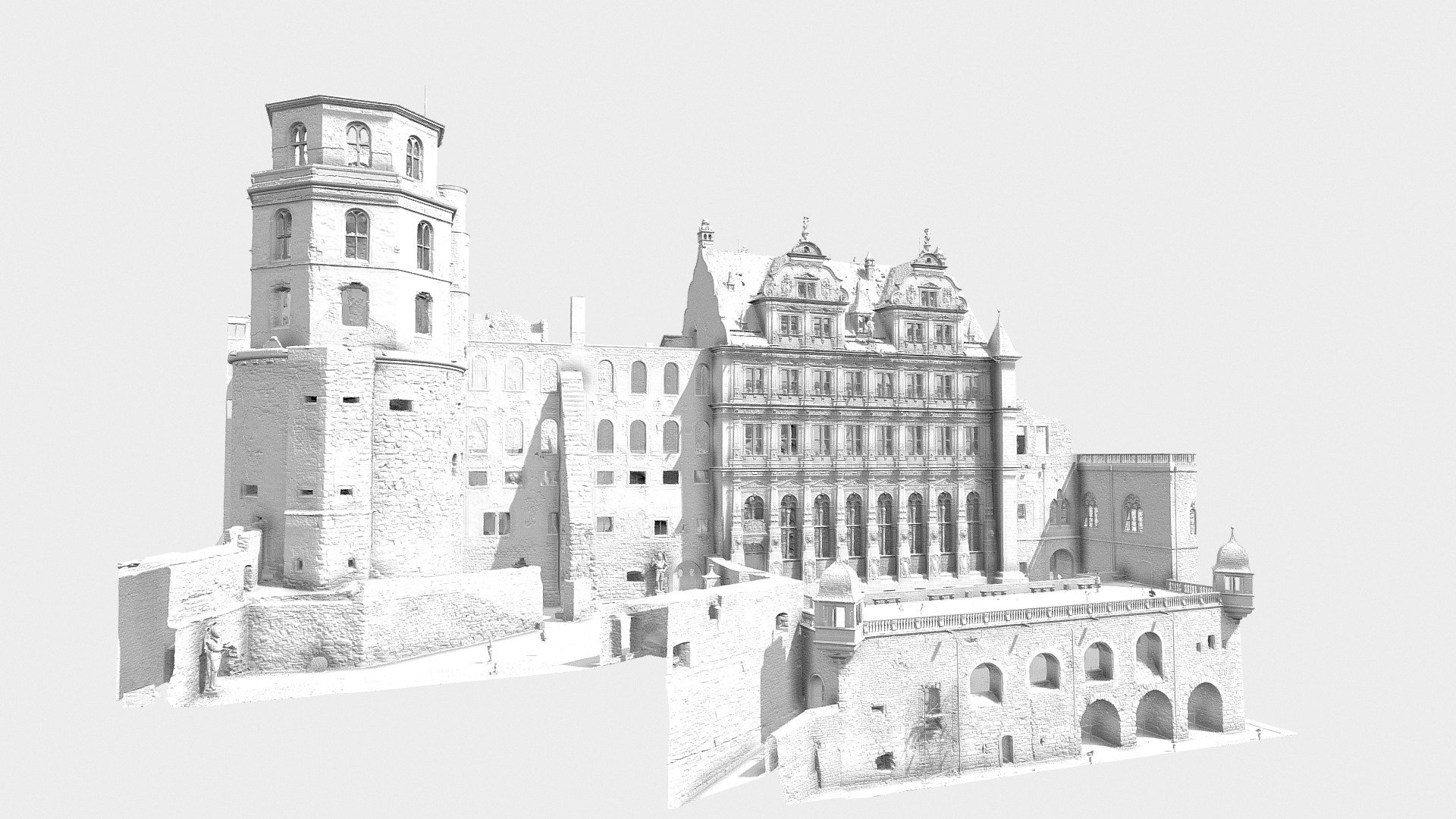 Heidelberg Schlosshof Nordost - 3D model by JulianHanschkeKarlsruhe ...