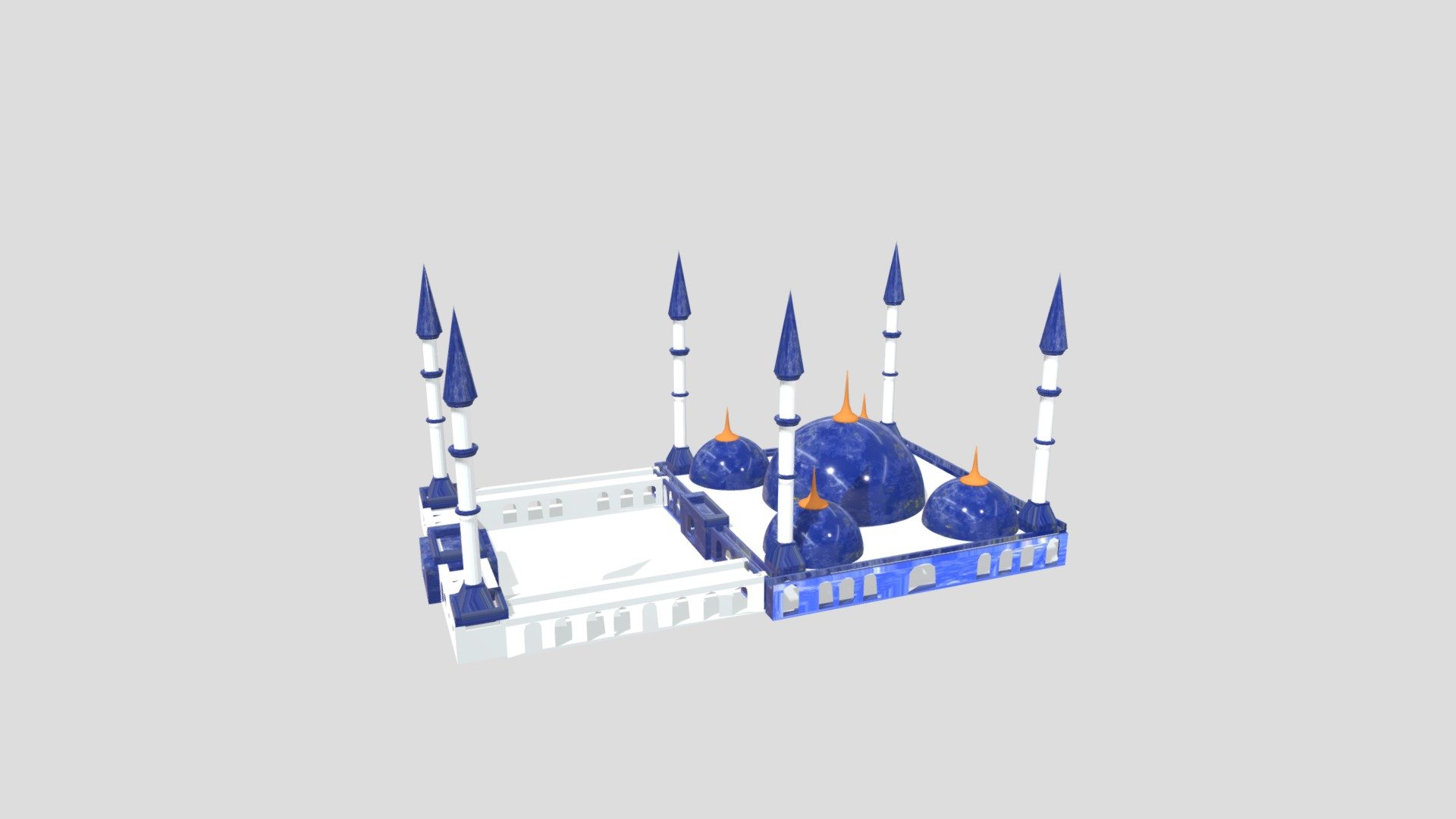 Fantasy Blue Mosque 3D Model By Mujahid Aslam - 3D model by Mujahid ...