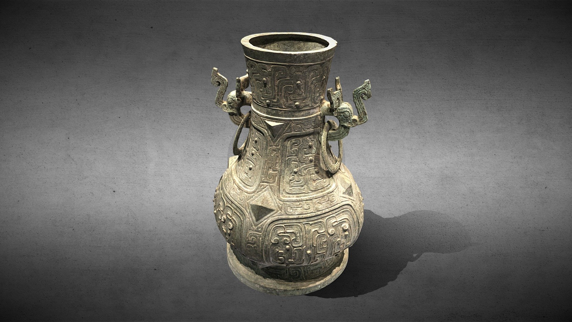 Hu (wine vessel) with dragon patternLate - 3D model by Tigershill ...