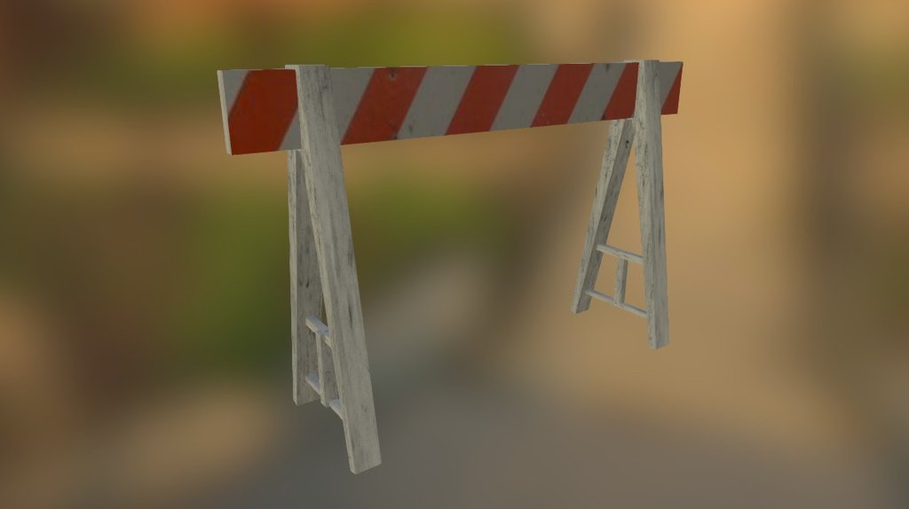Construction Barrier - 3D model by eQueZ [742cfcb] - Sketchfab