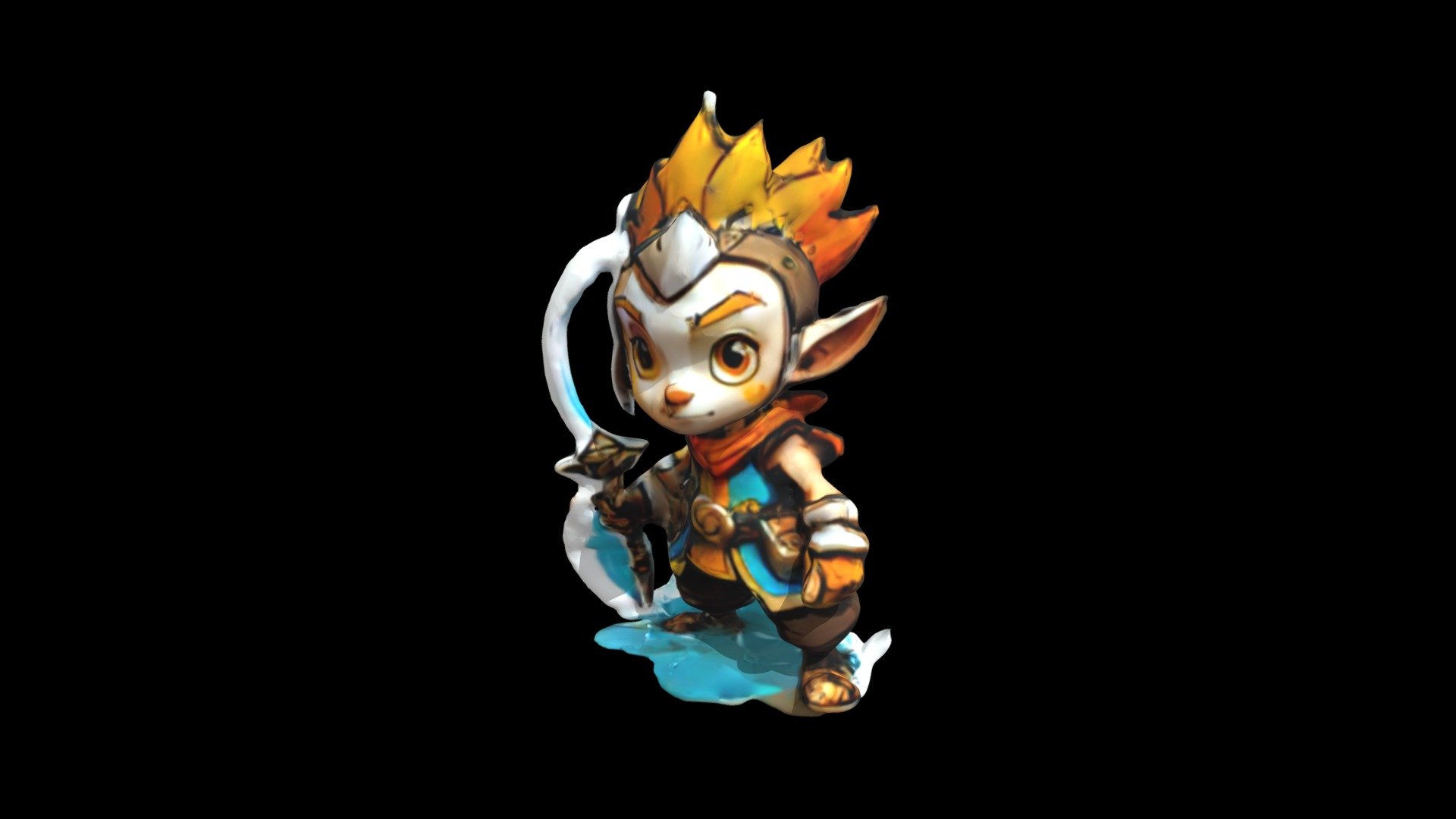 a cartoon character with a torch in his hand - Download Free 3D model ...