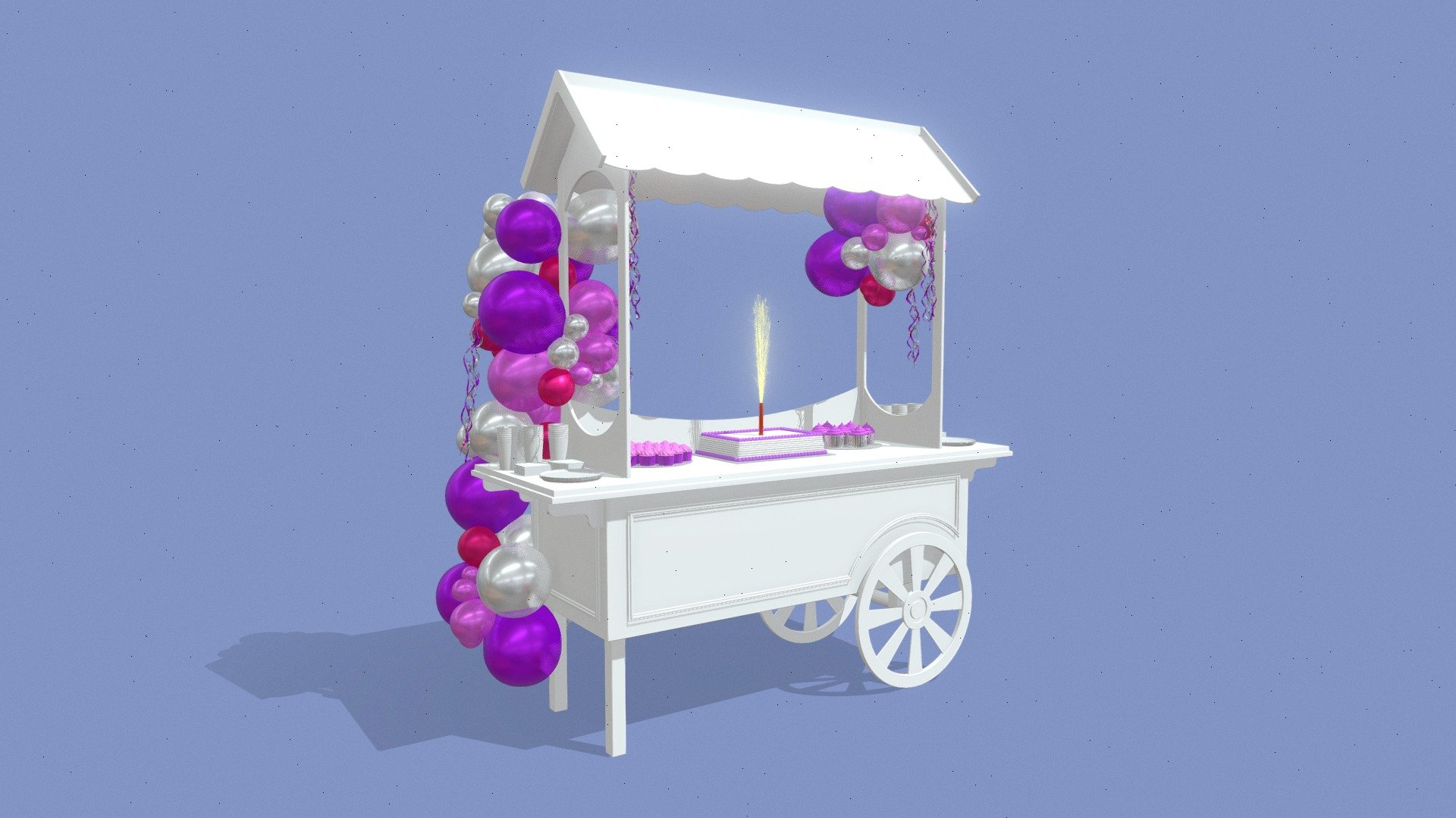 Wooden Party Candy Cart 4 - Buy Royalty Free 3D model by CGBee (@cg.bee ...