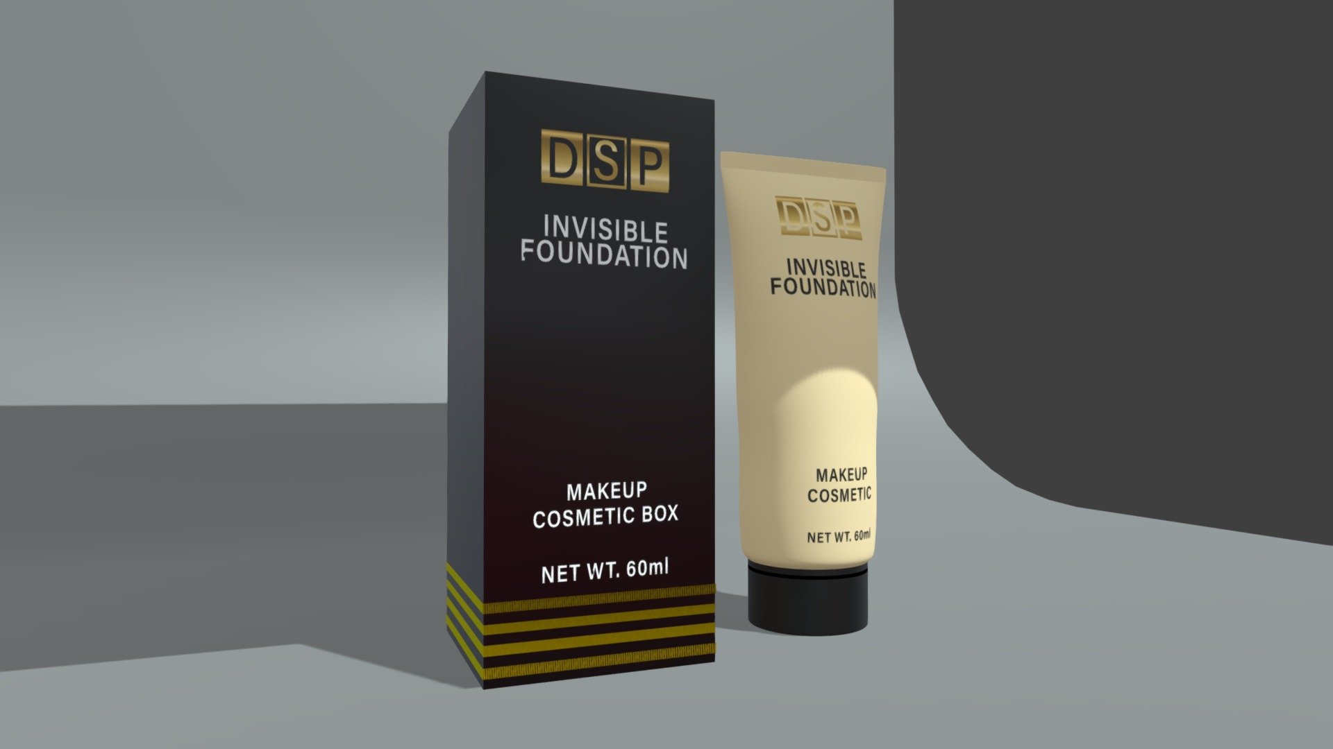 Cosmetics Foundation Tube with Packing Box - Download Free 3D model by ...