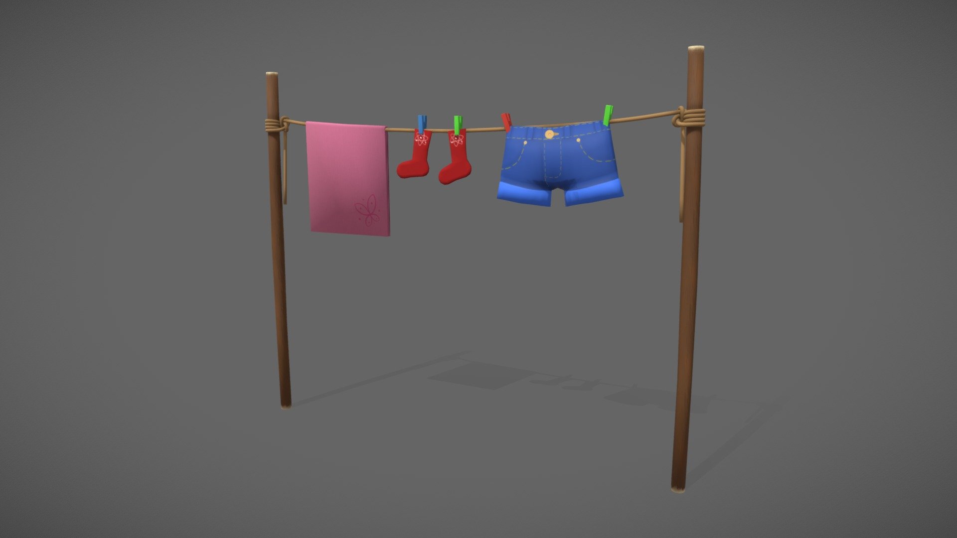Clothesline - Download Free 3D model by Daniela Huerfano (@c.daniela.h ...
