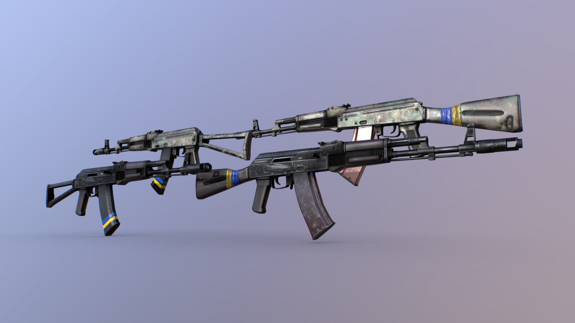 [FREE] Ukrainian AK-74M & AKS-74M - Download Free 3D model by Aperture ...