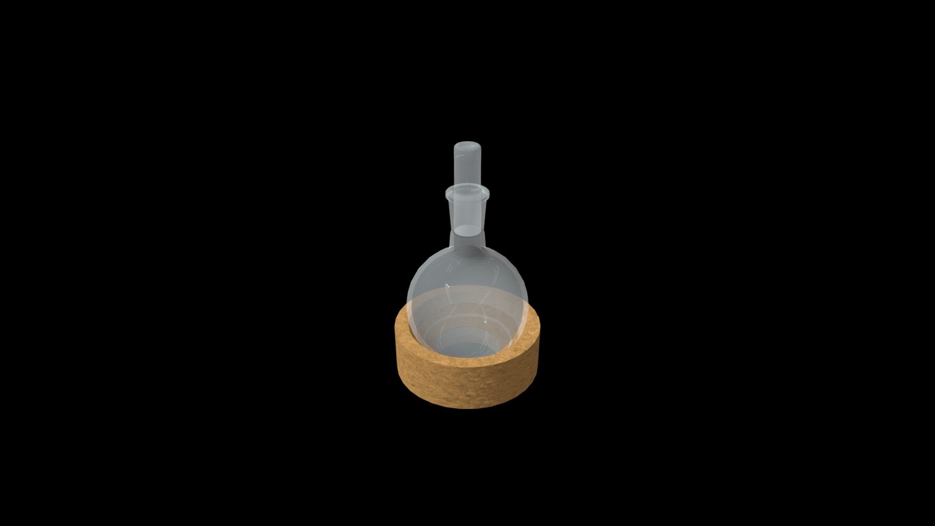 Round Bottle Flask with Cork Base - 3D model by DigitalMediaLab ...