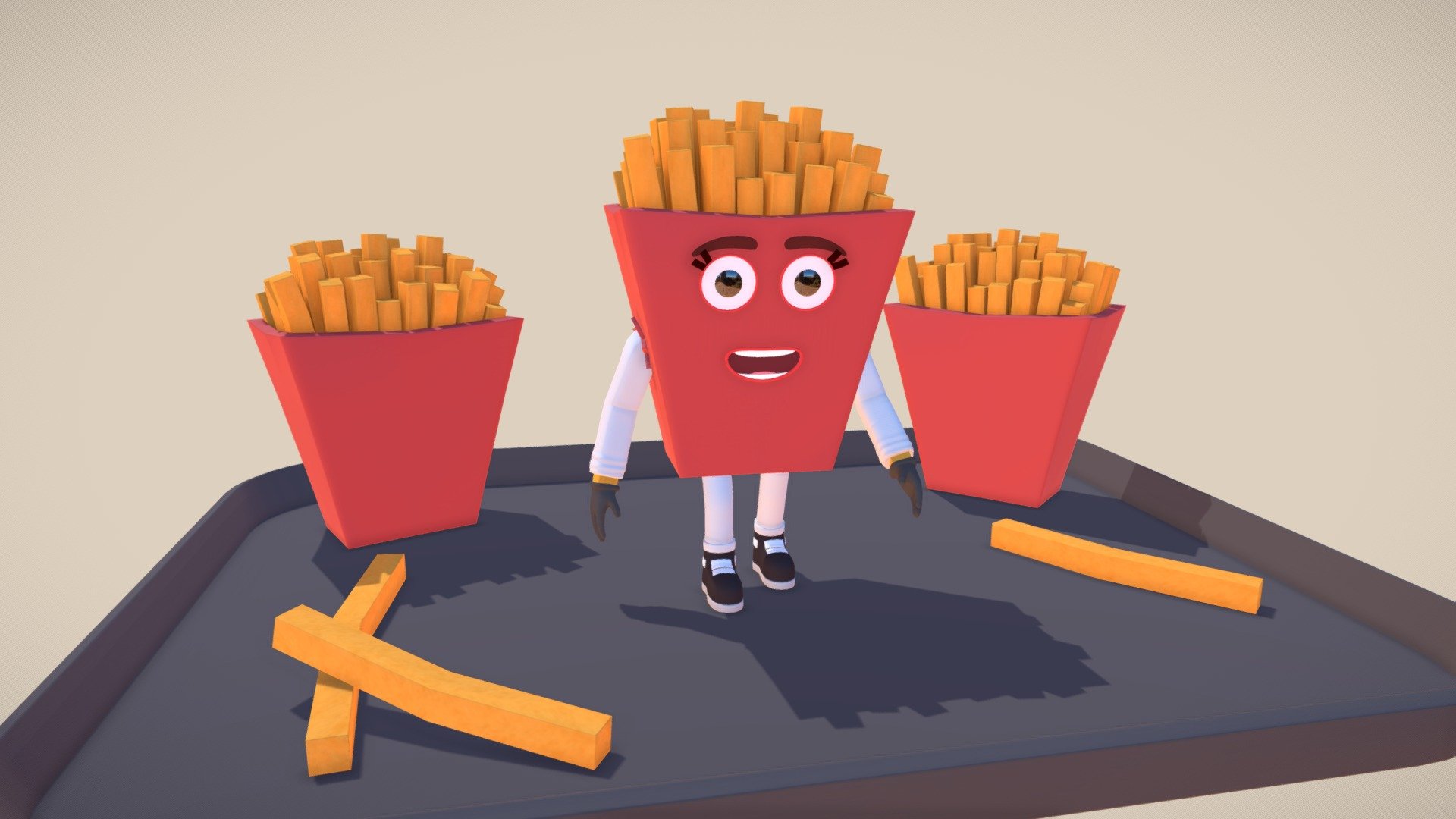 French Fries - Fast Food Character + Assets - Buy Royalty Free 3D model ...
