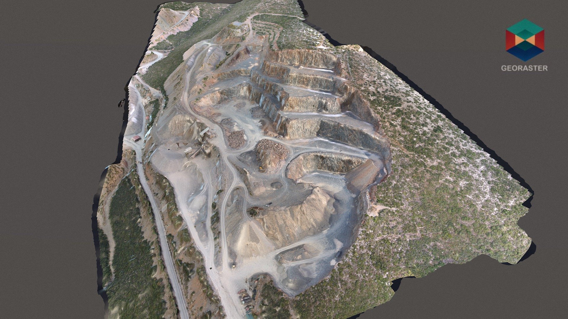Aerial Photogrammetric Survey of a Quarry. - Buy Royalty Free 3D model ...