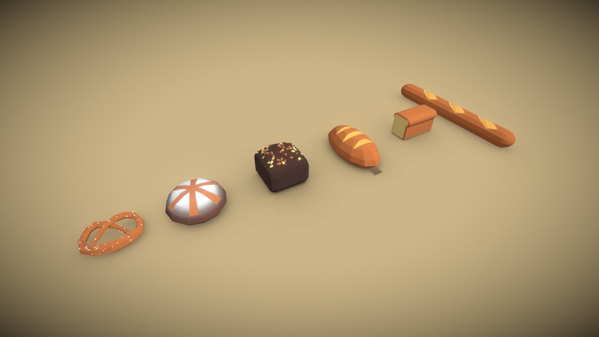 Lowpoly Bread Collection - Download Free 3D model by Kinga Kroliczek (@kinga_kroliczek) [744ef33 ...